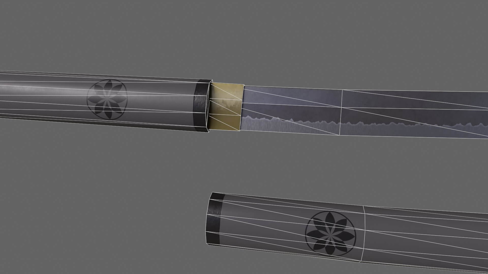Katana Japanese Sword (Grey) V3 - 3D Model by DaikLord