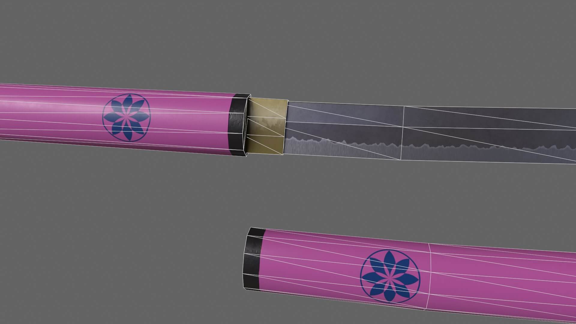 Katana Japanese Sword (Pink) V3 - 3D Model by DaikLord