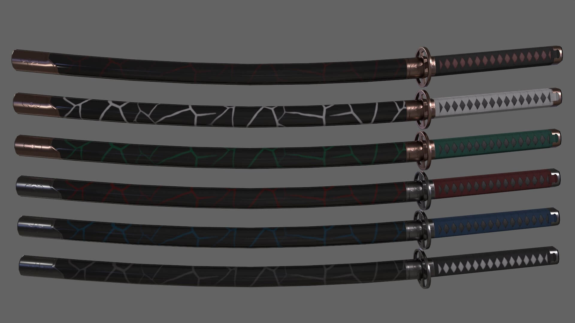 Katana Japanese Sword Collection - V1 - 3D Model by DaikLord