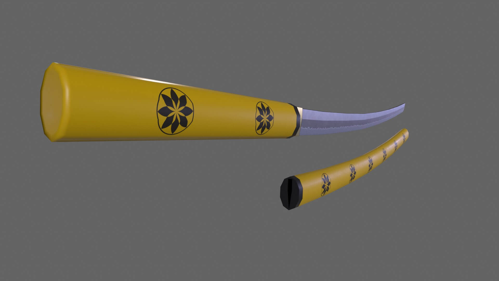 Katana Japanese Sword (Yellow) V3 - 3D Model by DaikLord