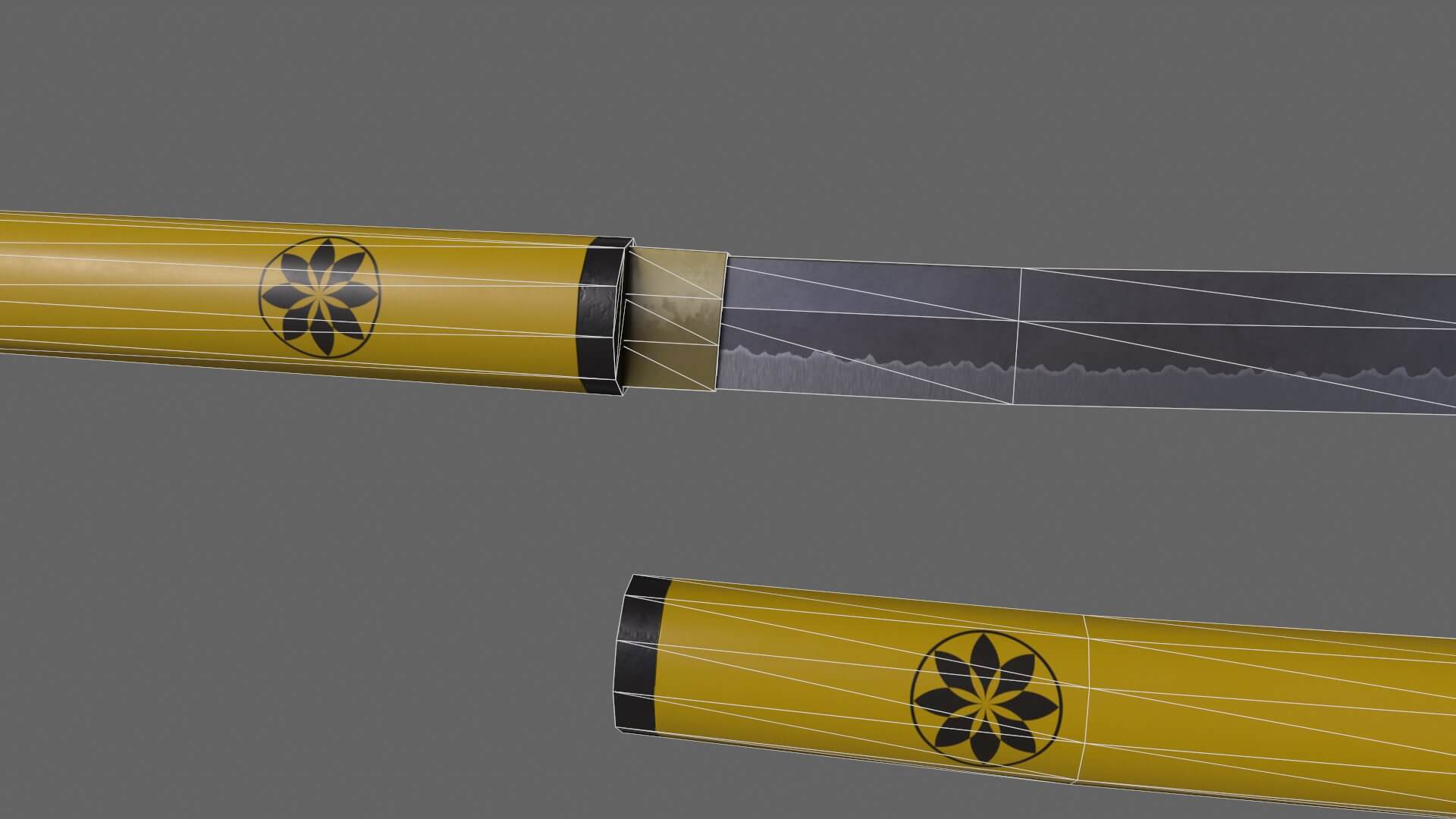 Katana Japanese Sword (Yellow) V3 - 3D Model by DaikLord