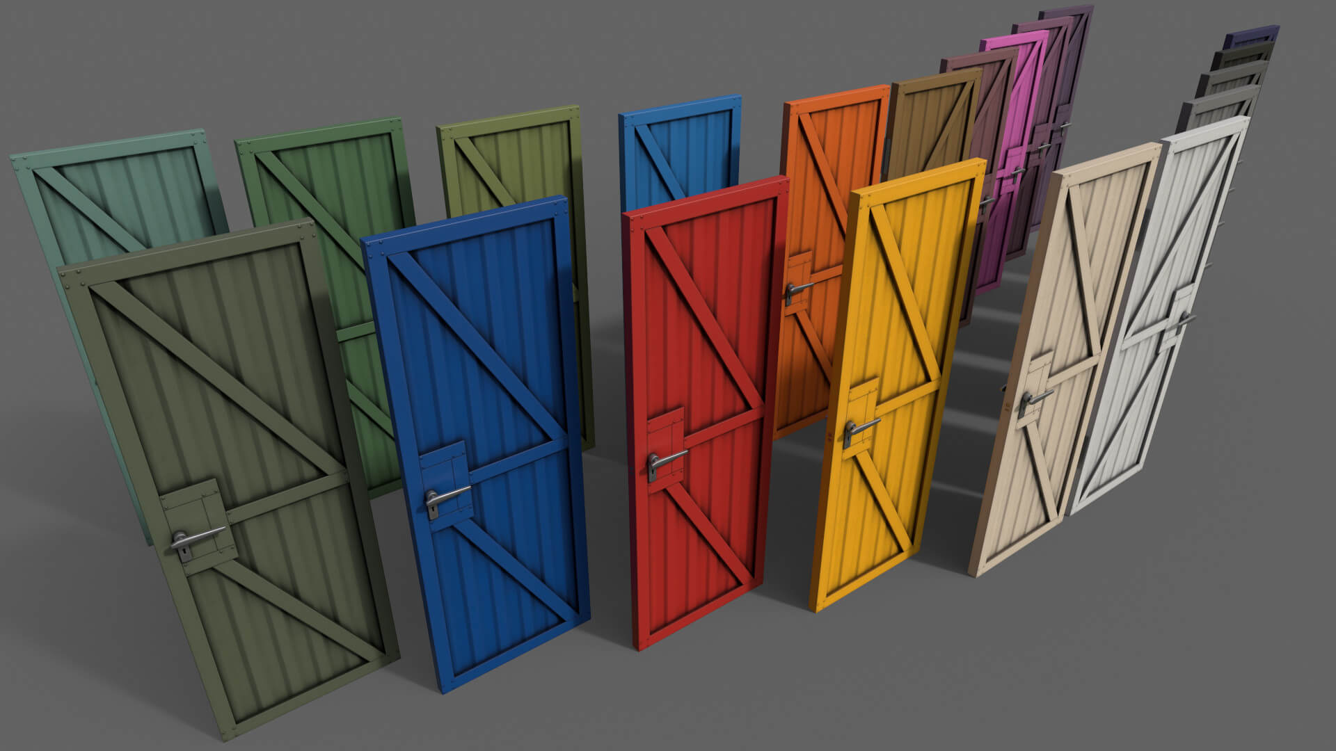 Metal Door B2 - 3D Model by DaikLord