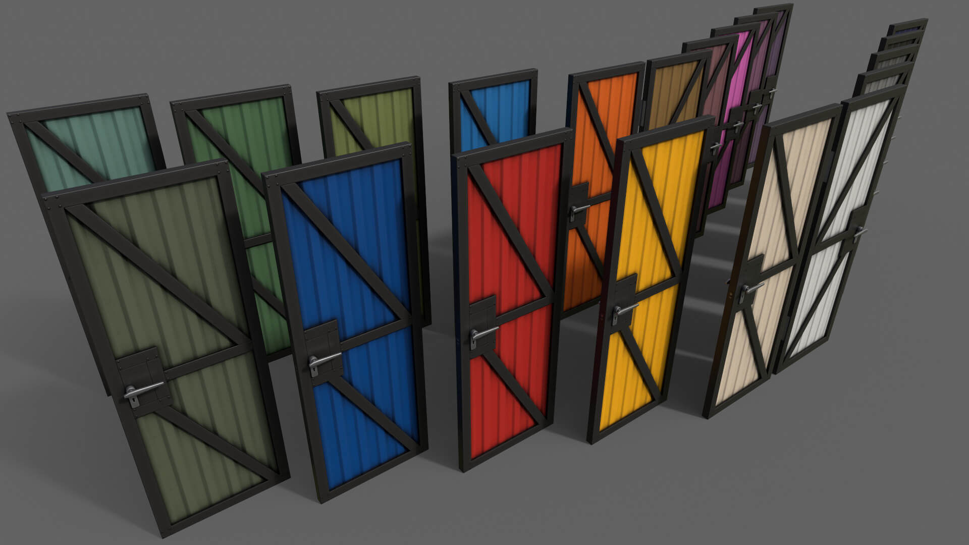 Metal Door B2 - 3D Model by DaikLord