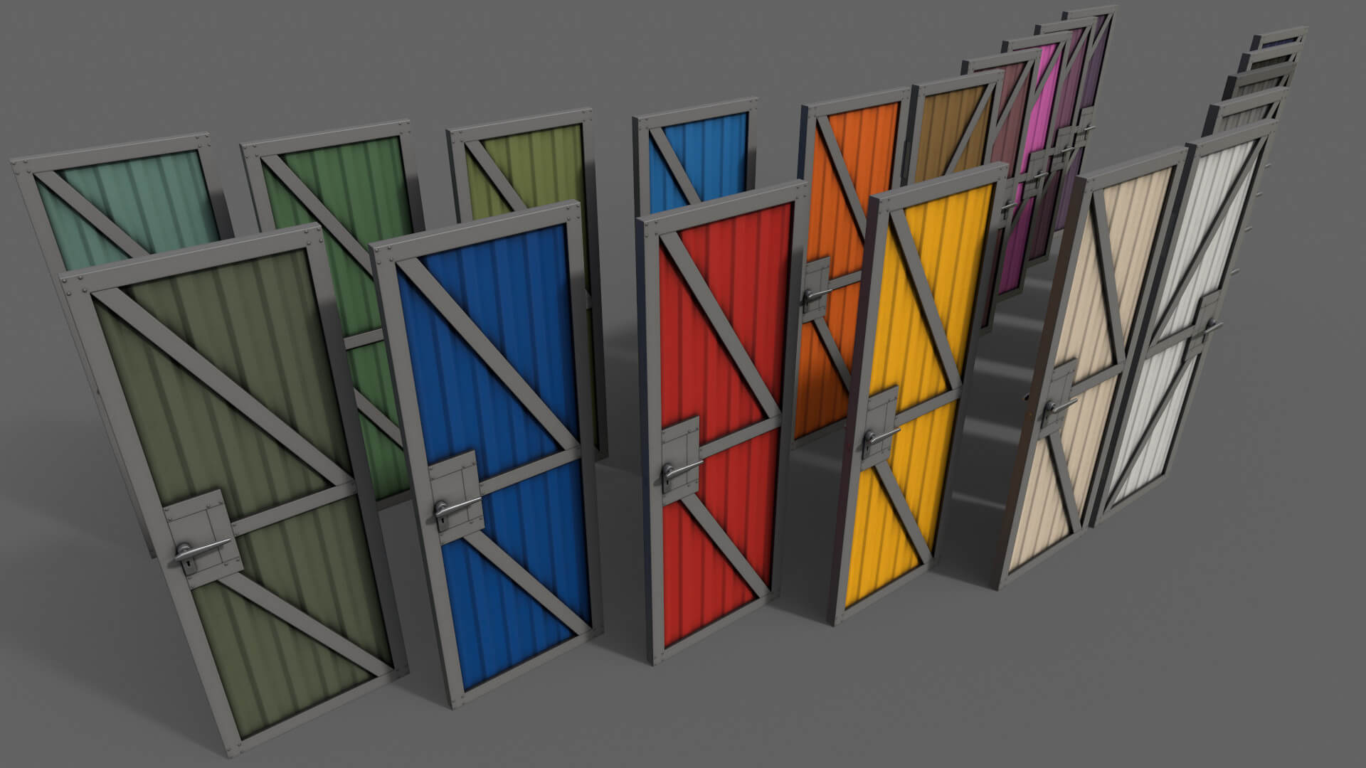 Metal Door B2 - 3D Model by DaikLord