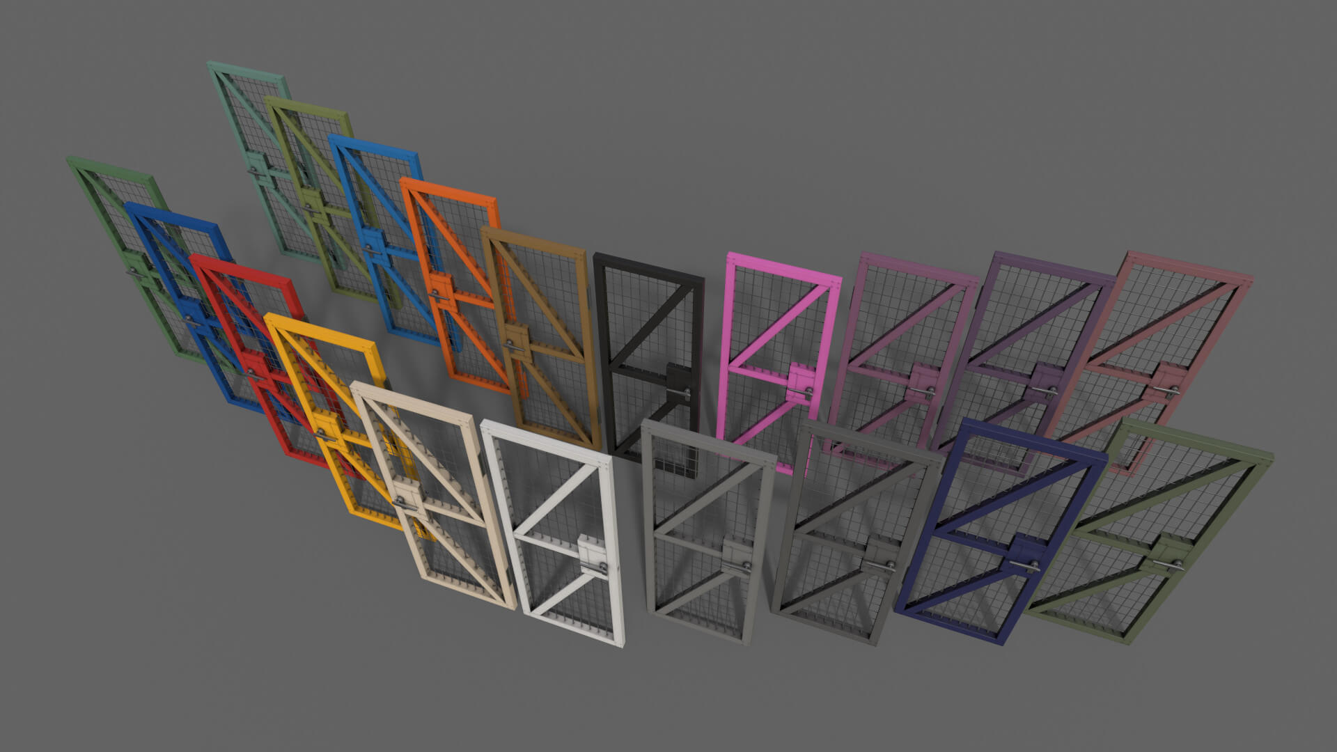 Metal Door Fance B - 3D Model by DaikLord