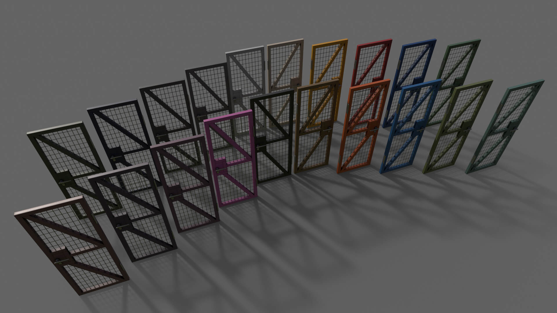 Metal Door Fance B - 3D Model by DaikLord