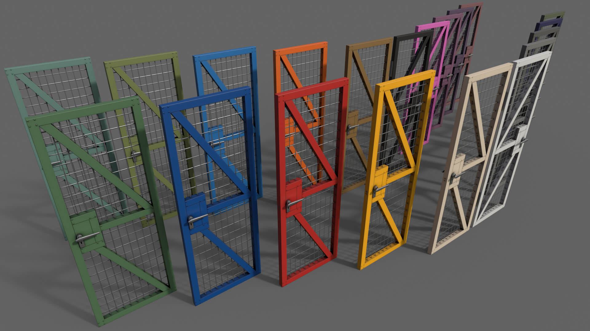 Metal Door Fance B - 3D Model by DaikLord