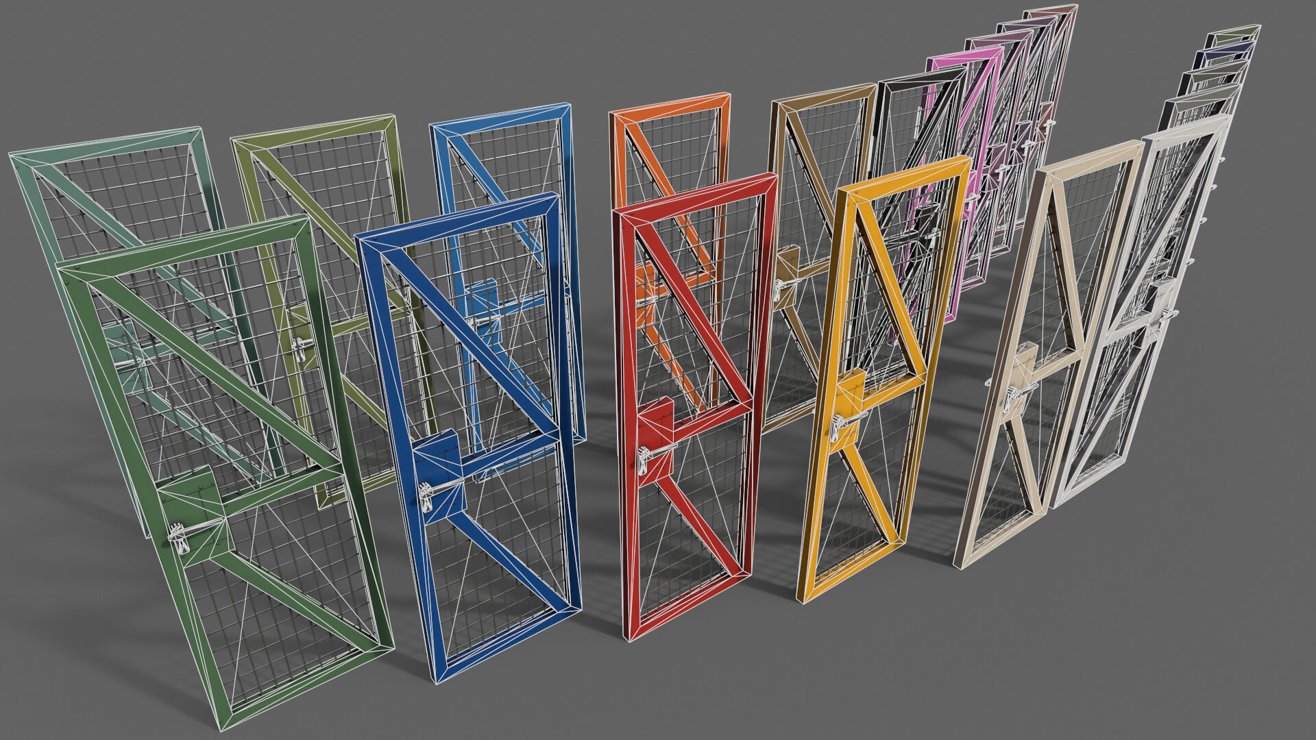 Metal Door Fance B - 3D Model by DaikLord