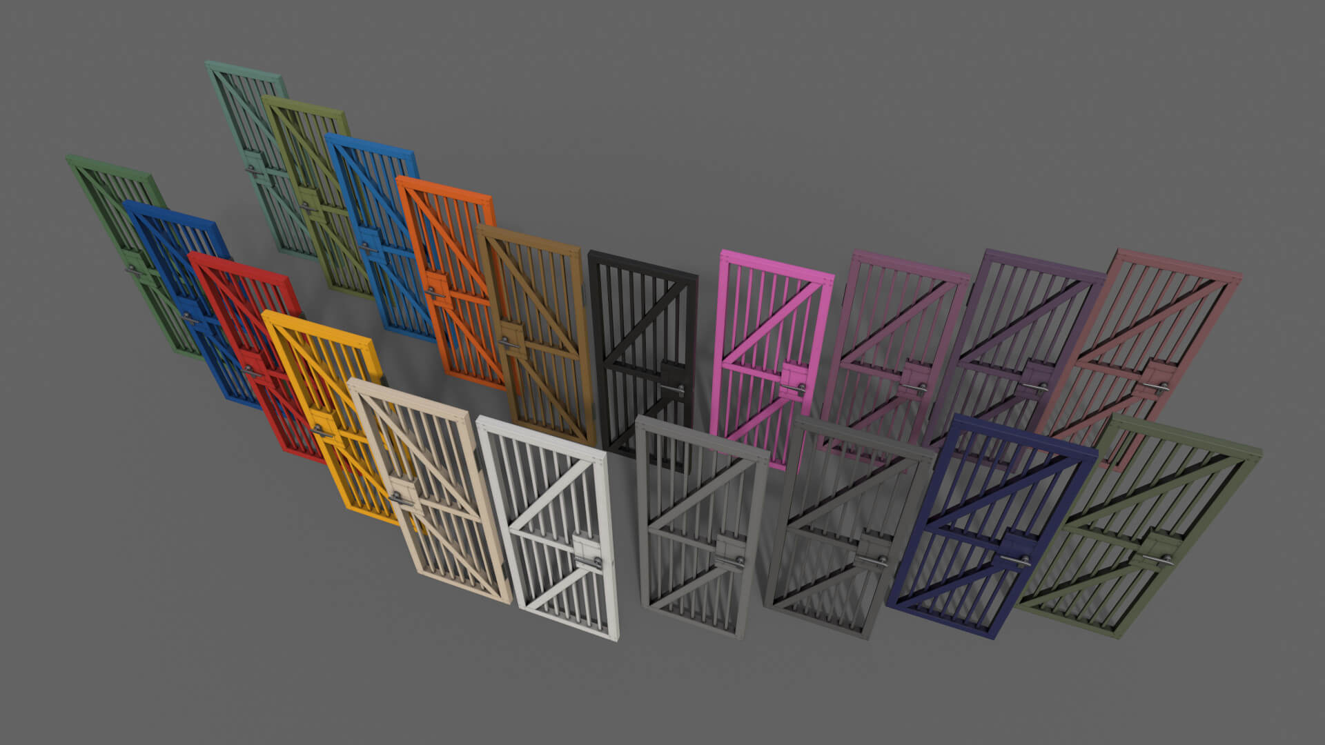 Metal Door Gate B - 3D Model by DaikLord