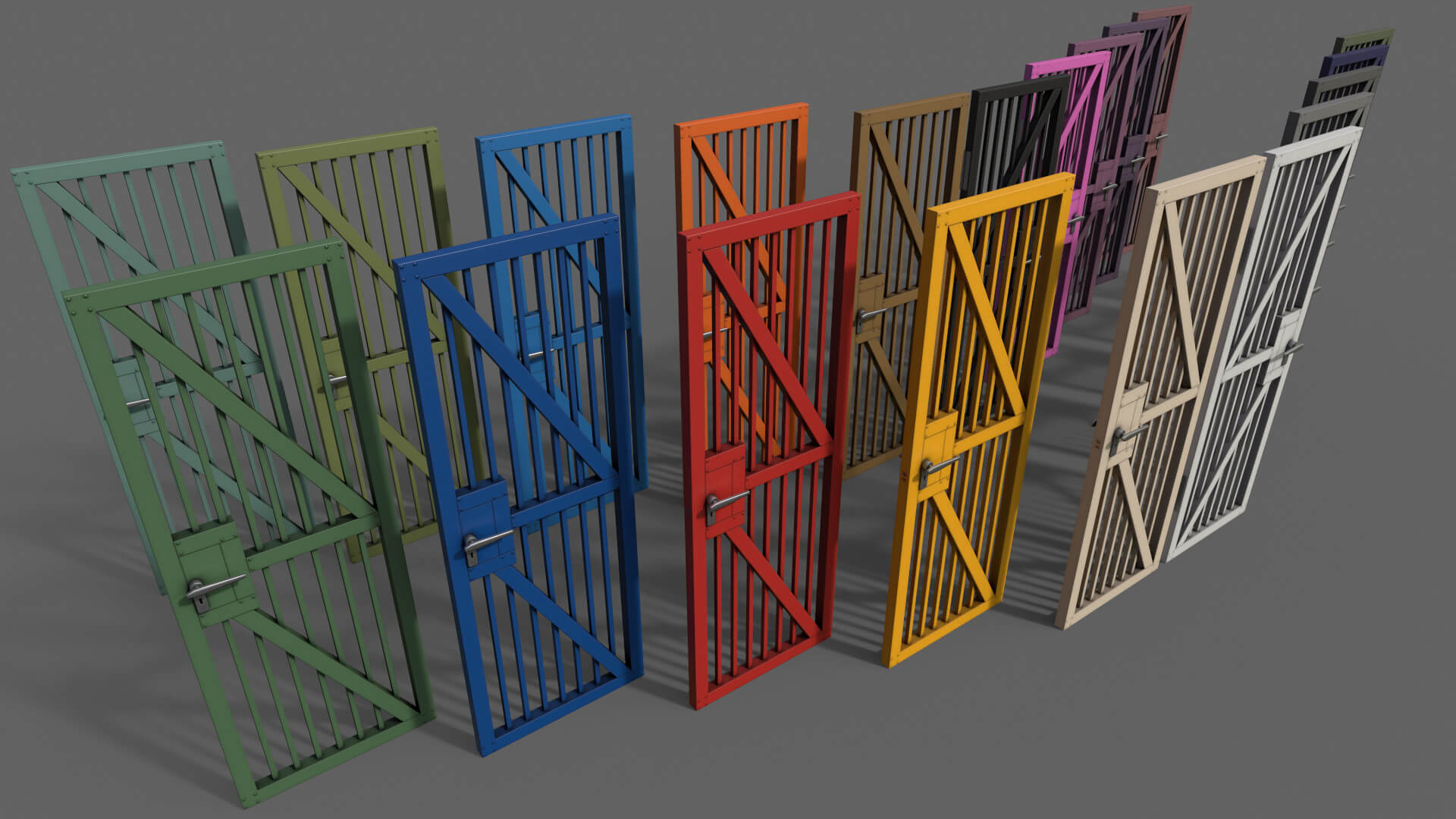 Metal Door Gate B - 3D Model by DaikLord