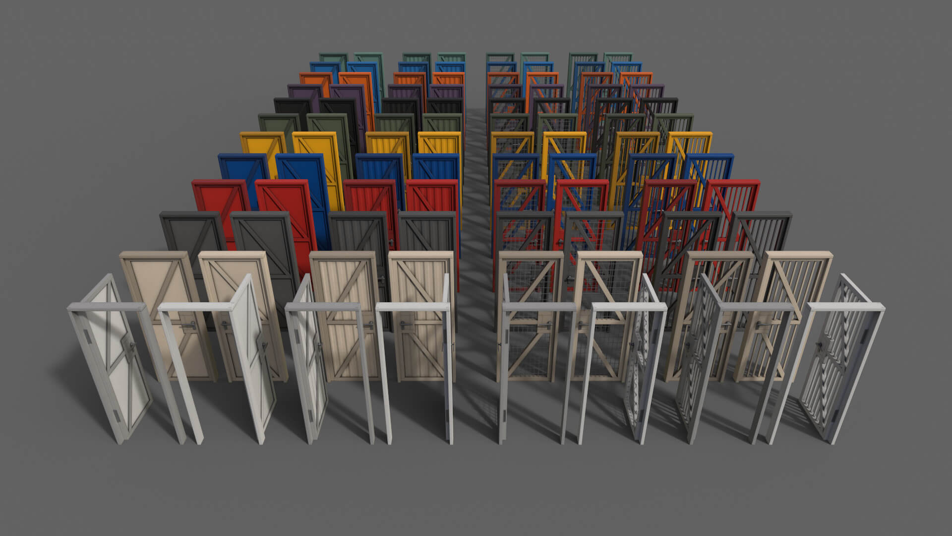 Metal Door With Frame B - 3D Model by DaikLord