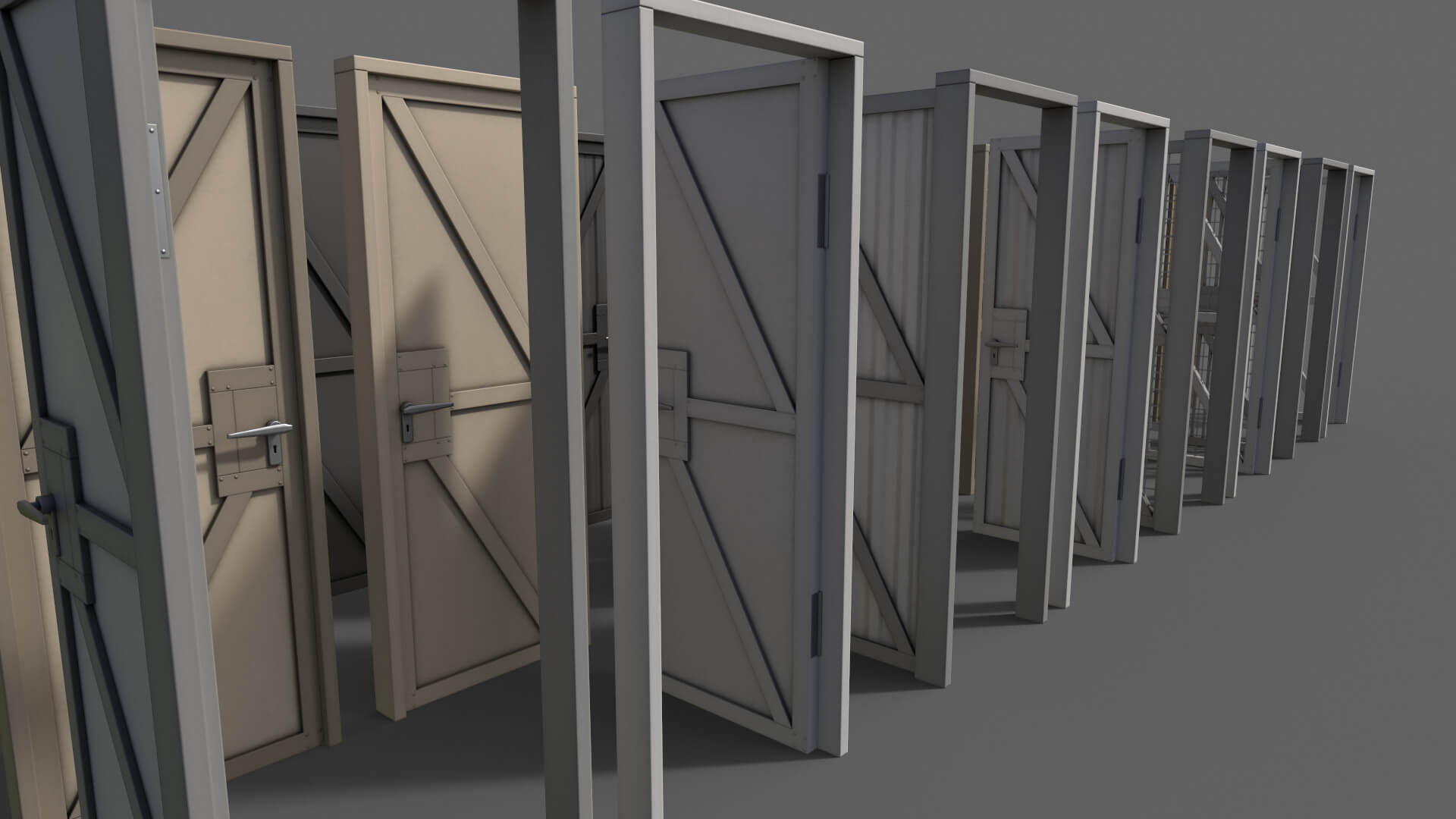 Metal Door With Frame B - 3D Model by DaikLord