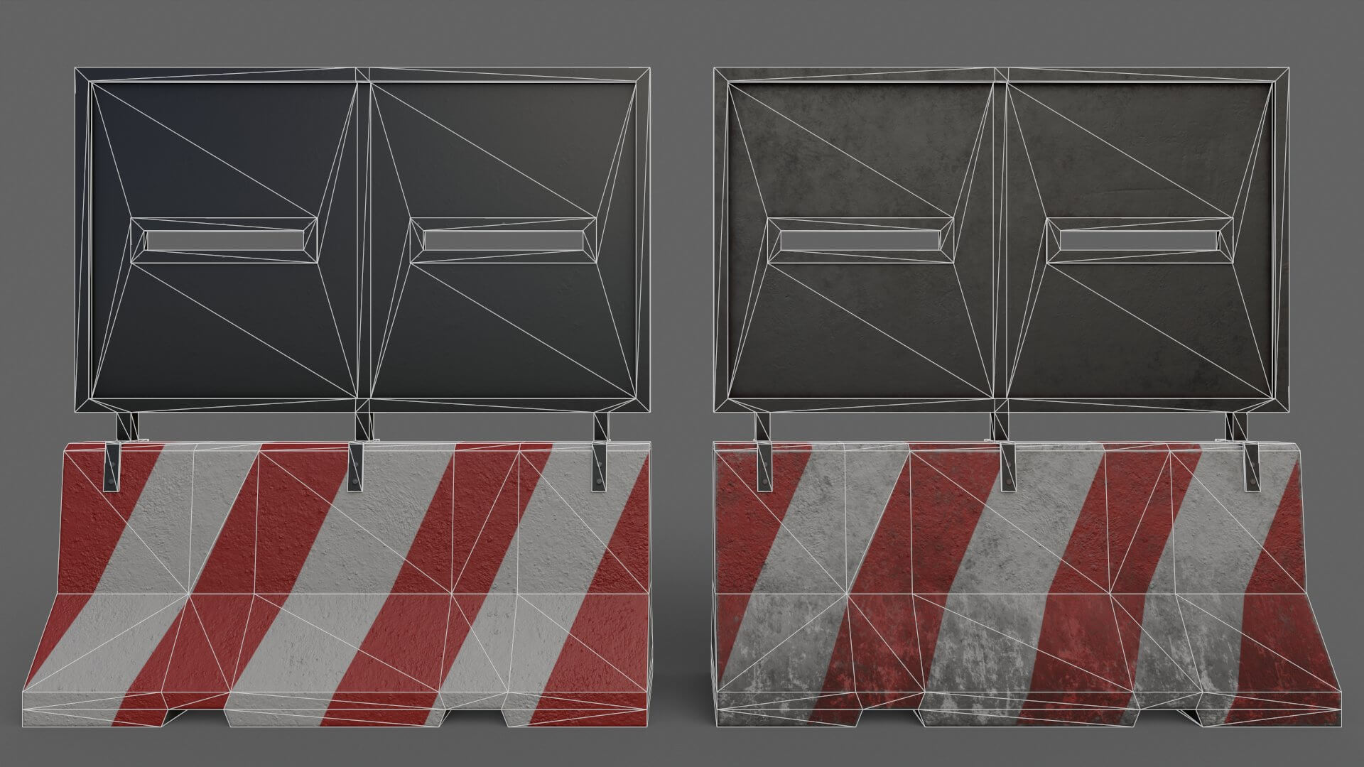 Concrete Roadblock Barrier V3 - 3D Model by DaikLord