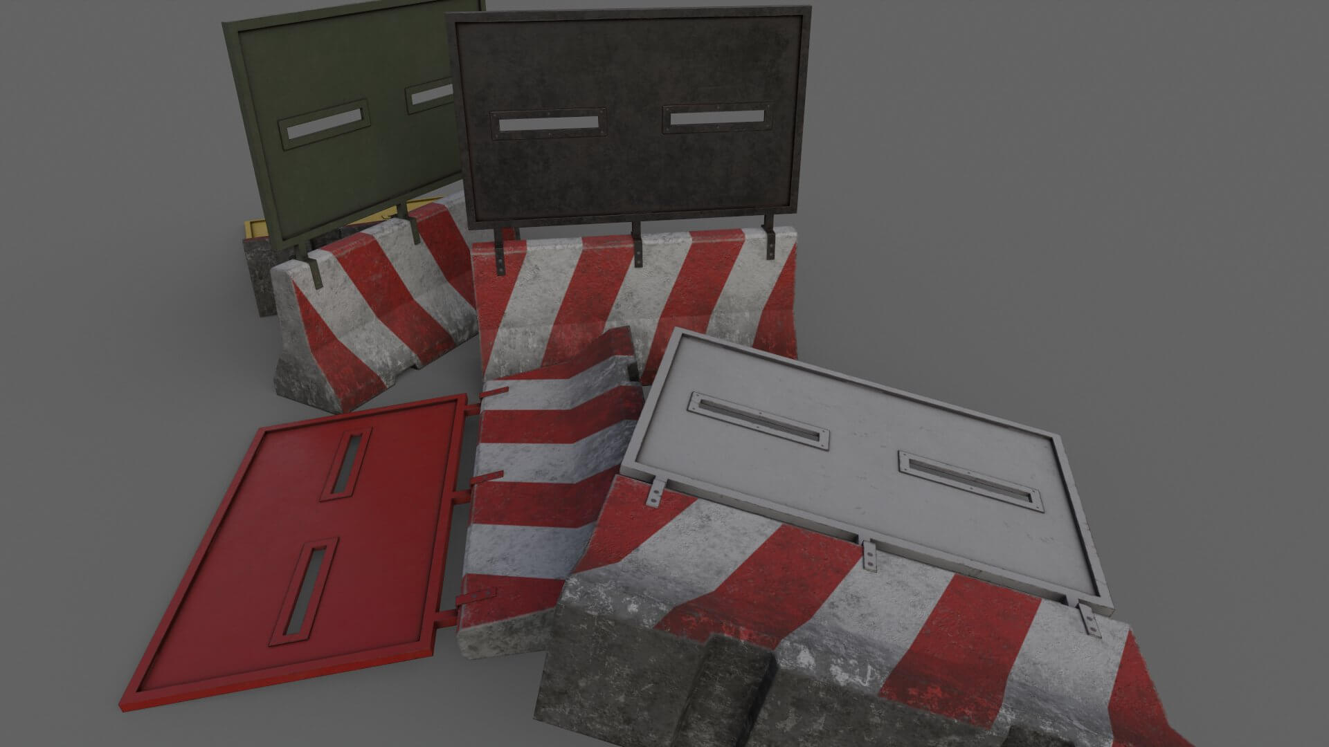 Concrete Roadblock Barrier V3 - 3D Model by DaikLord