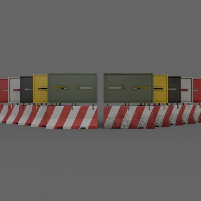 Concrete Roadblock Barrier V3 - 3D Model by DaikLord