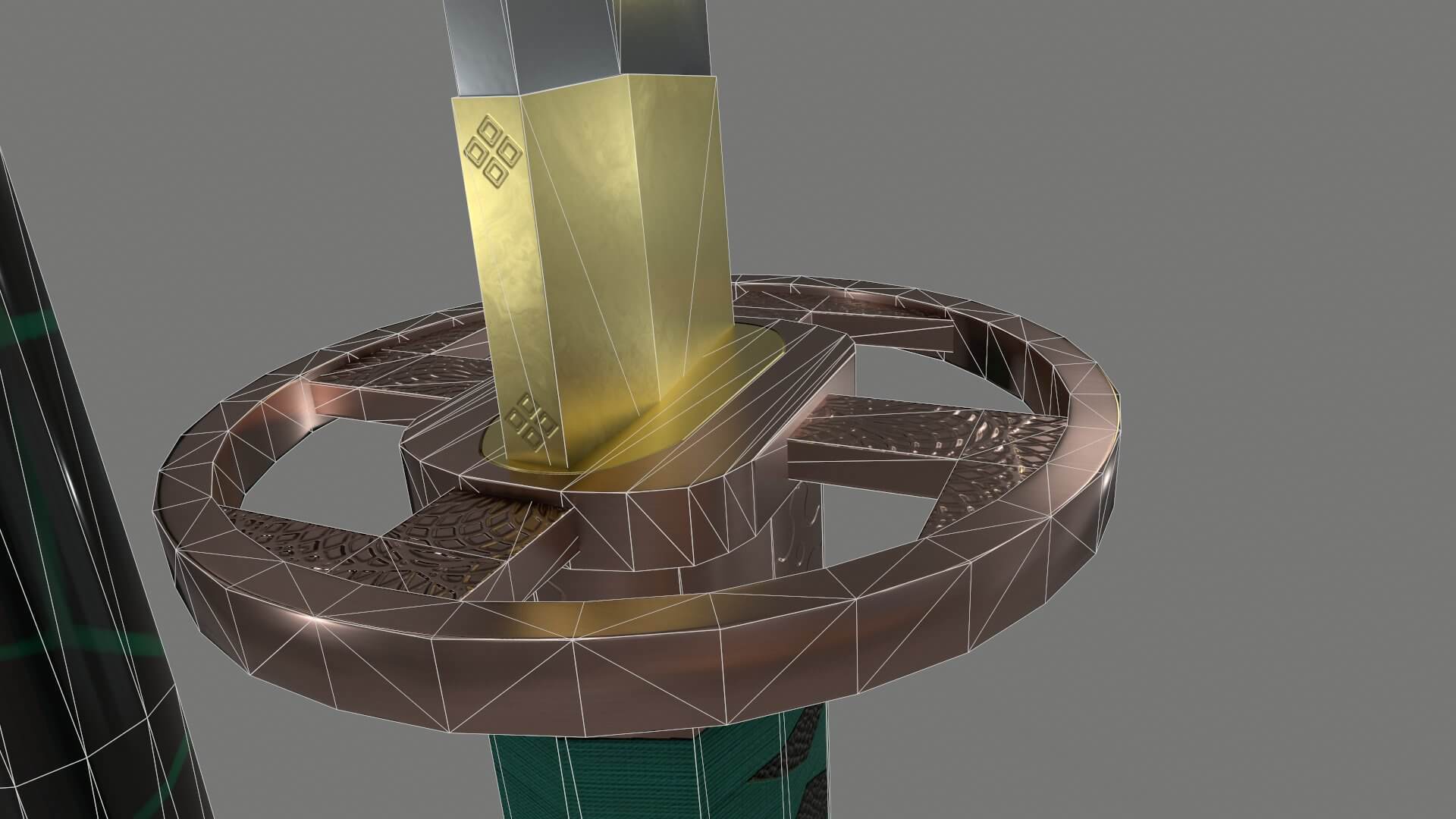 Katana Japanese Sword (Green) - 3D Model by DaikLord