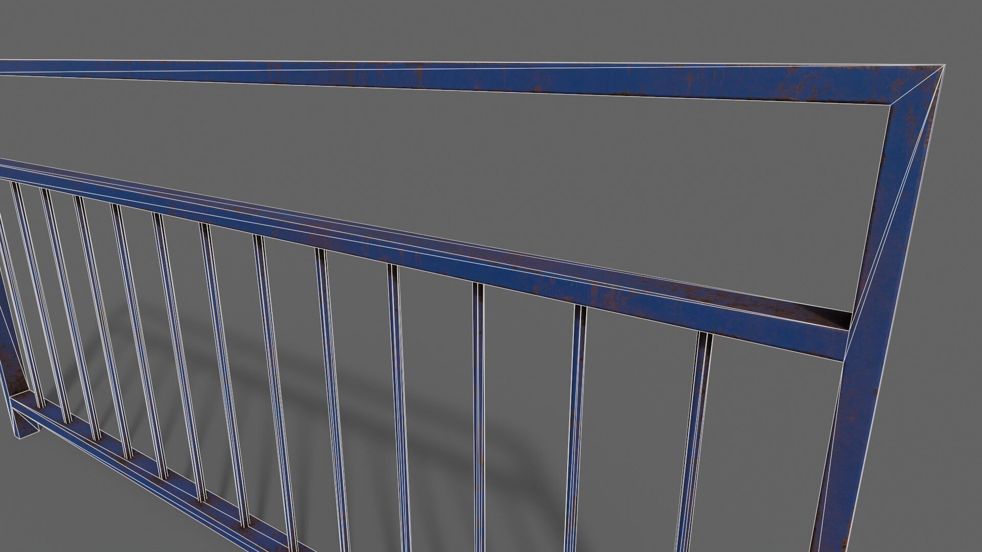 Pedestrian Guard Rail Blue V3 - 3D Model by DaikLord