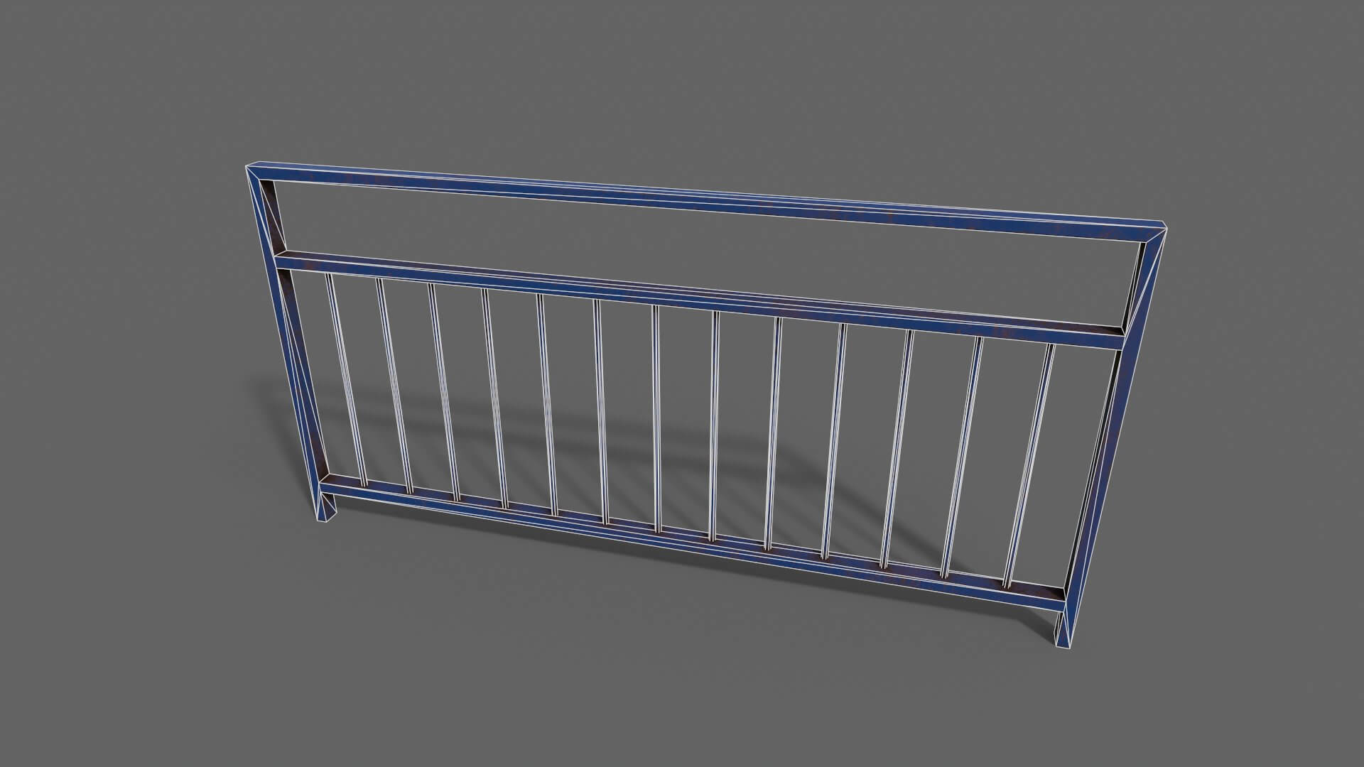Pedestrian Guard Rail Blue V3 - 3D Model by DaikLord