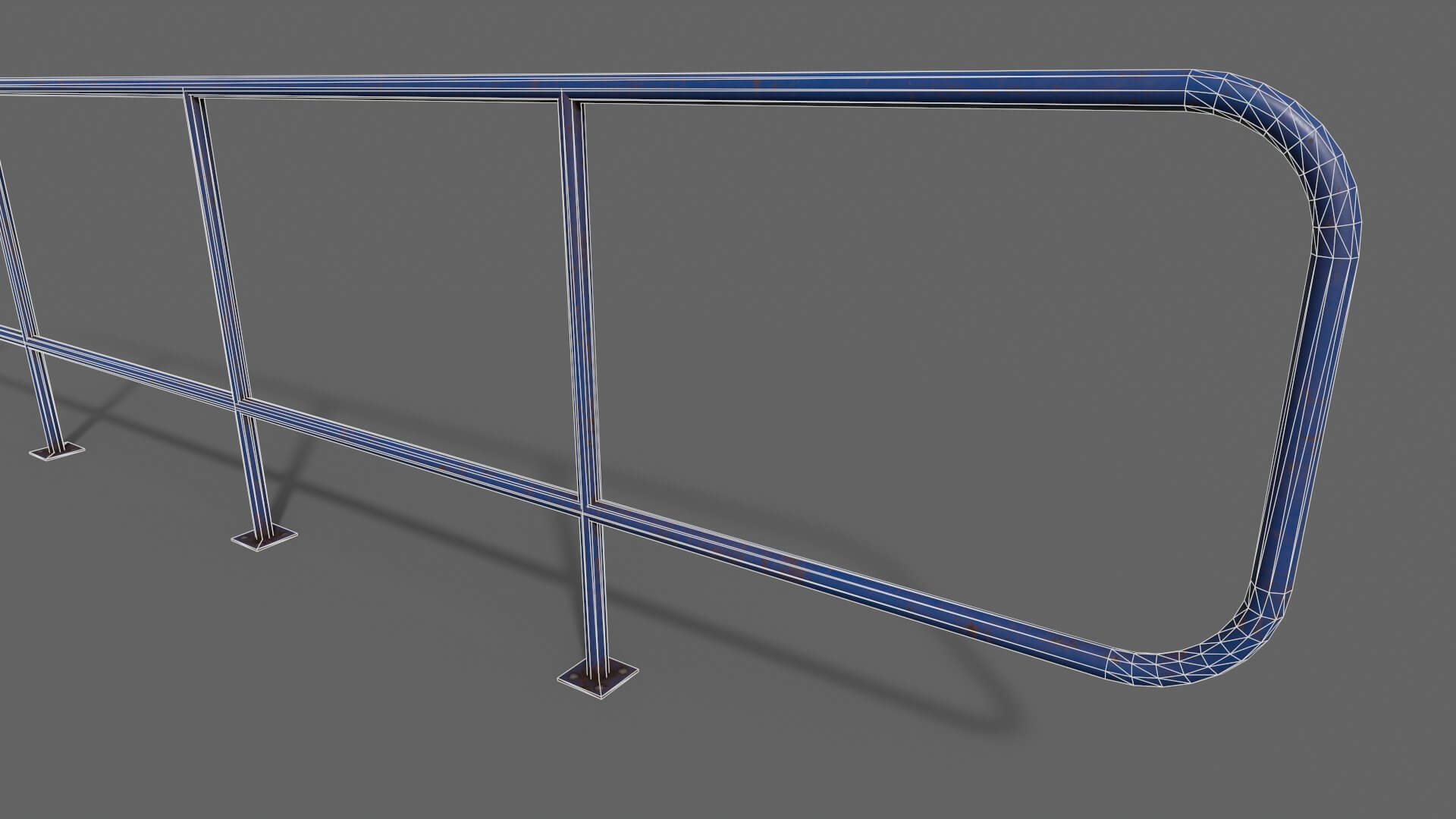 Pedestrian Guard Rail Blue V5 - 3D Model by DaikLord