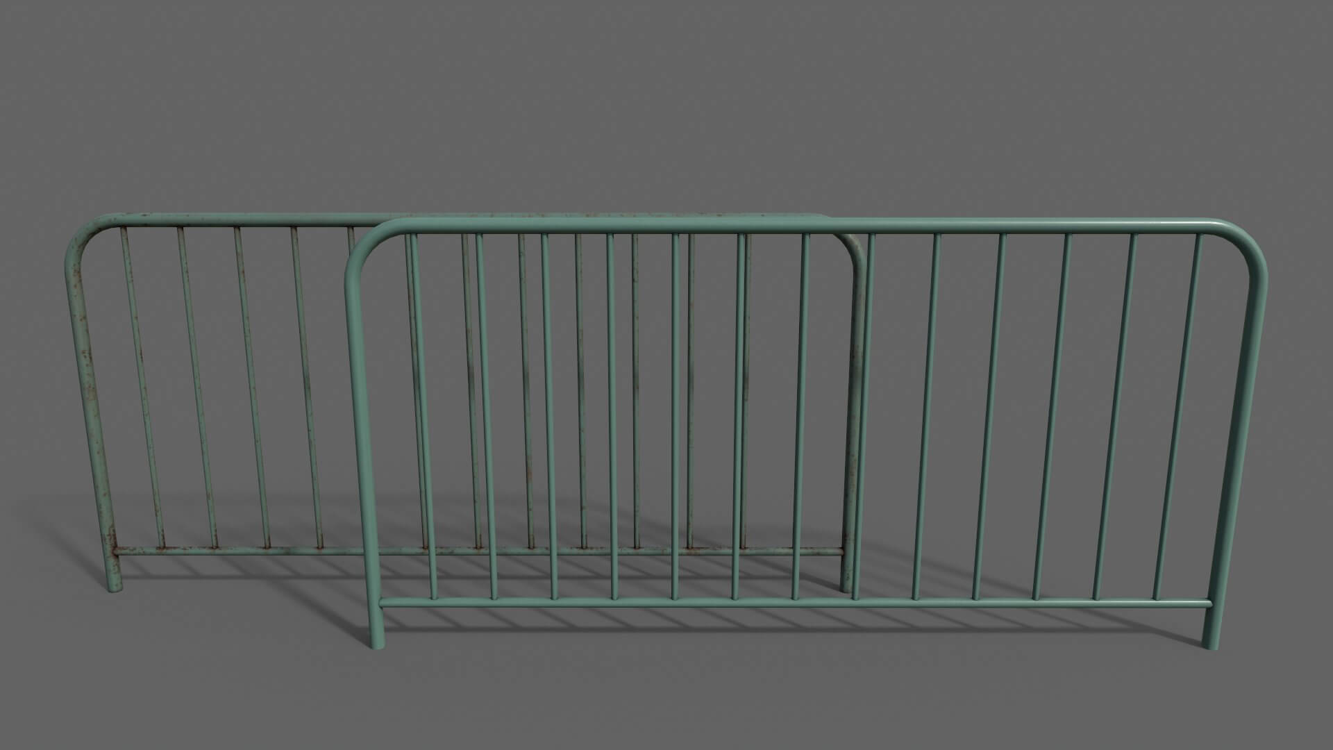 Pedestrian Guard Rail Green V1 - 3D Model by DaikLord