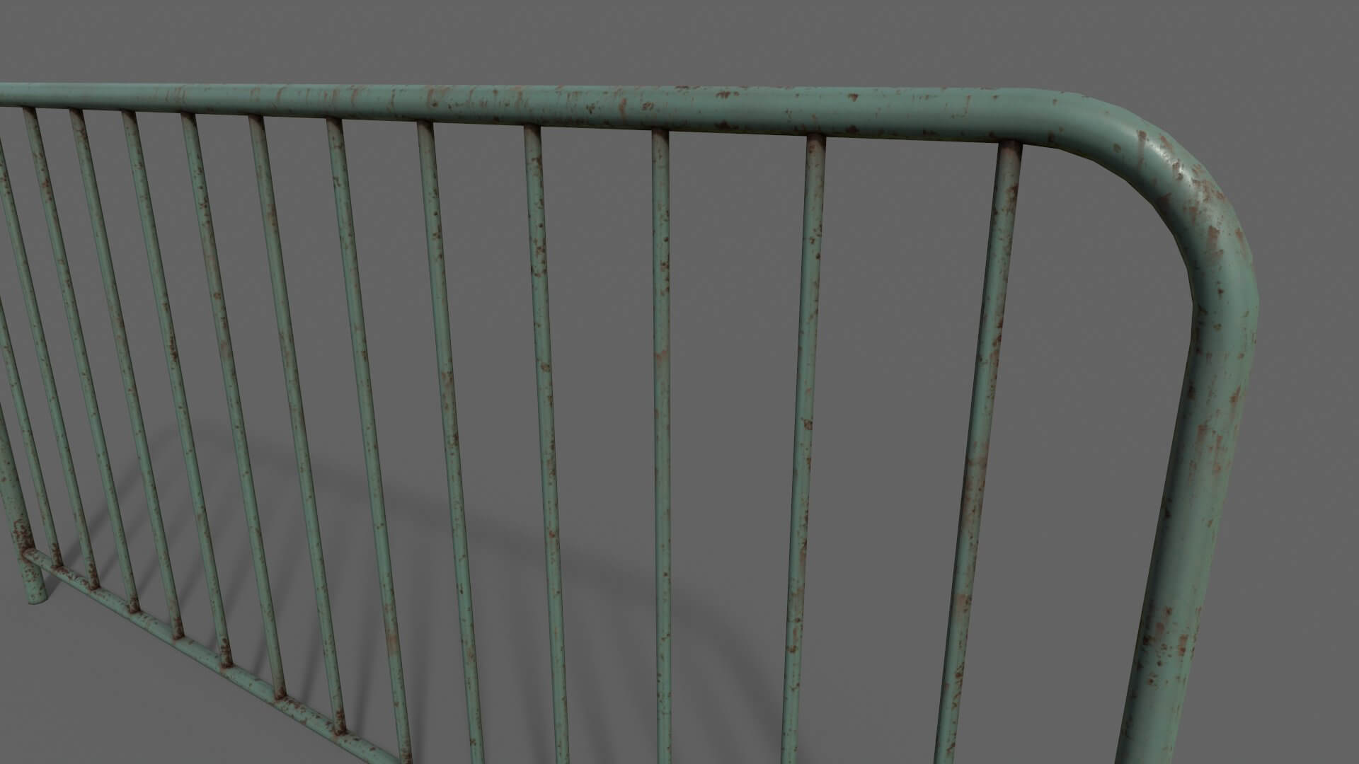Pedestrian Guard Rail Green V1 - 3D Model by DaikLord