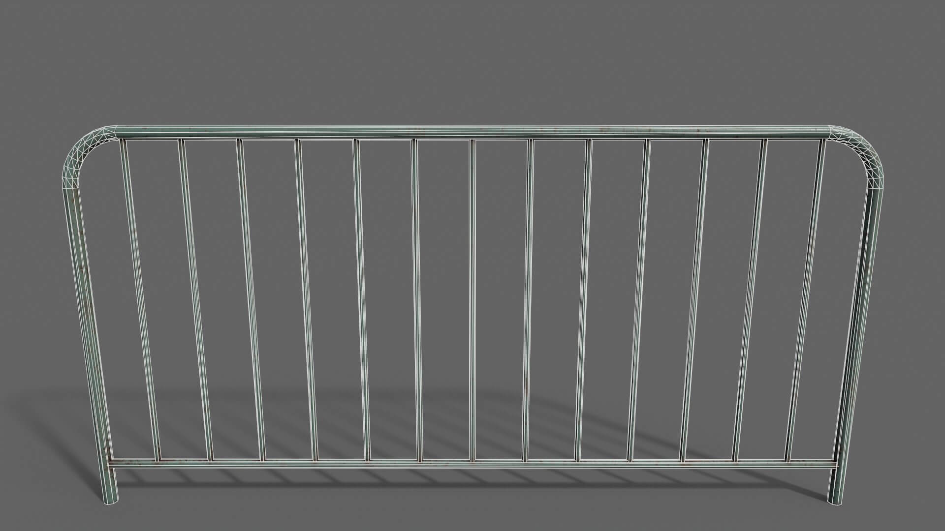 Pedestrian Guard Rail Green V1 - 3D Model by DaikLord