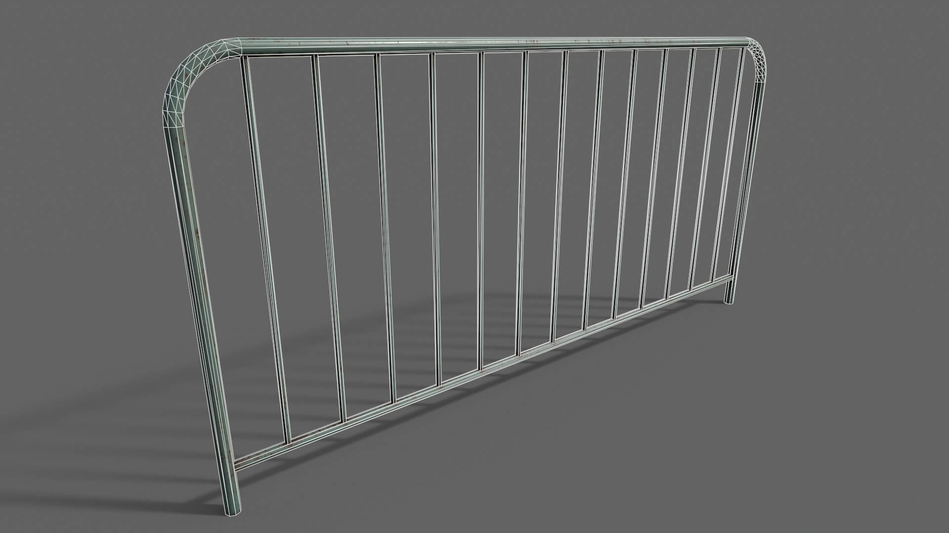 Pedestrian Guard Rail Green V1 - 3D Model by DaikLord