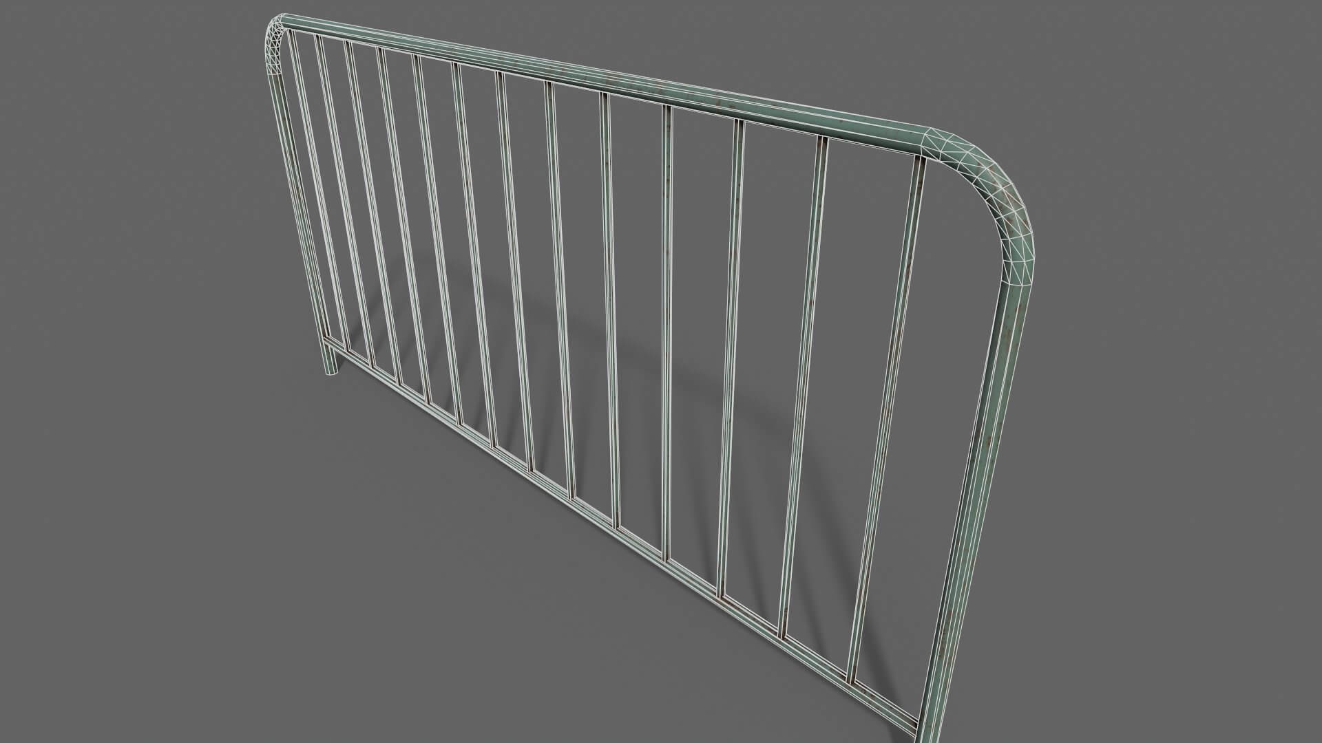 Pedestrian Guard Rail Green V1 - 3D Model by DaikLord