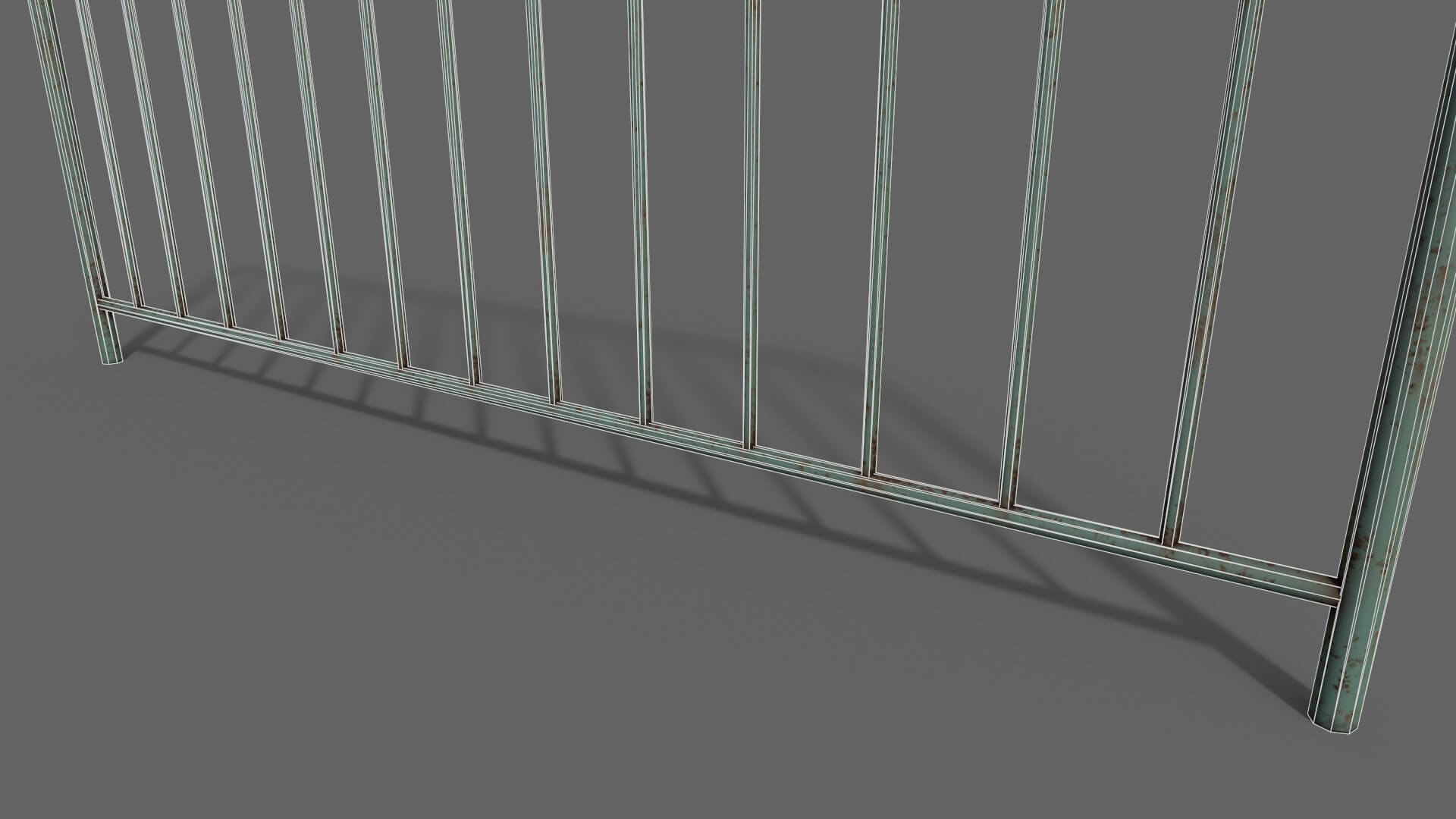 Pedestrian Guard Rail Green V1 - 3D Model by DaikLord