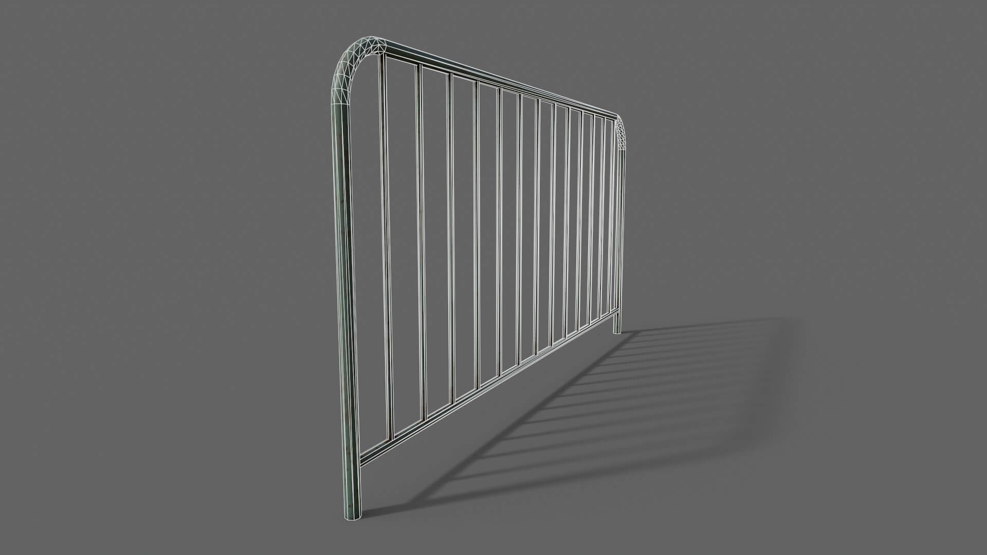 Pedestrian Guard Rail Green V1 - 3D Model by DaikLord