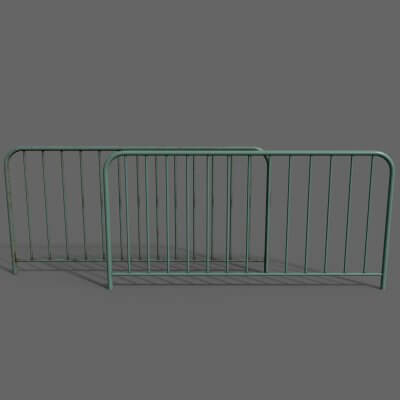Pedestrian Guard Rail Green V1 - 3D Model by DaikLord