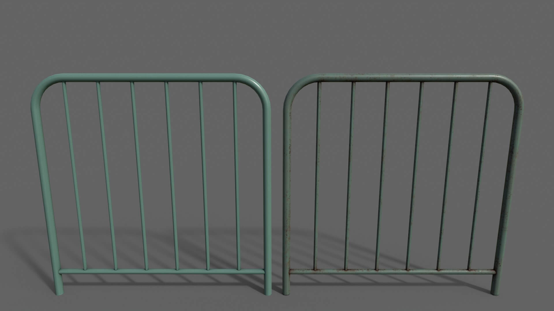 Pedestrian Guard Rail Green V2 - 3D Model by DaikLord
