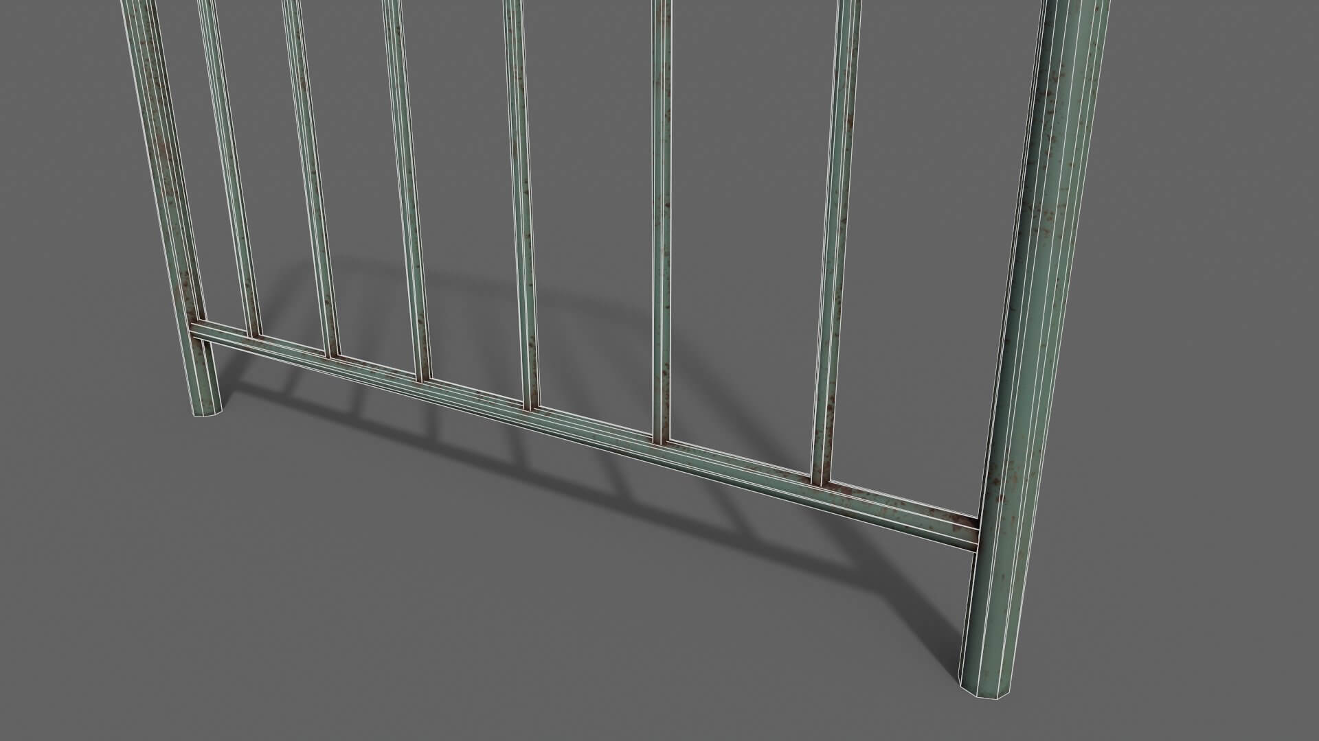 Pedestrian Guard Rail Green V2 - 3D Model by DaikLord