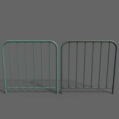 Pedestrian Guard Rail Green V2 - 3D Model by DaikLord