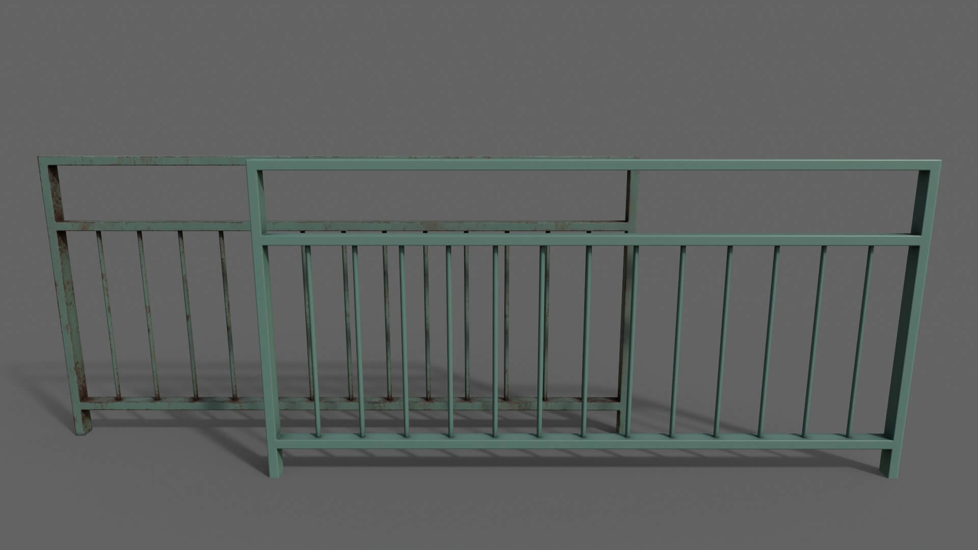 Pedestrian Guard Rail Green V3 - 3D Model by DaikLord