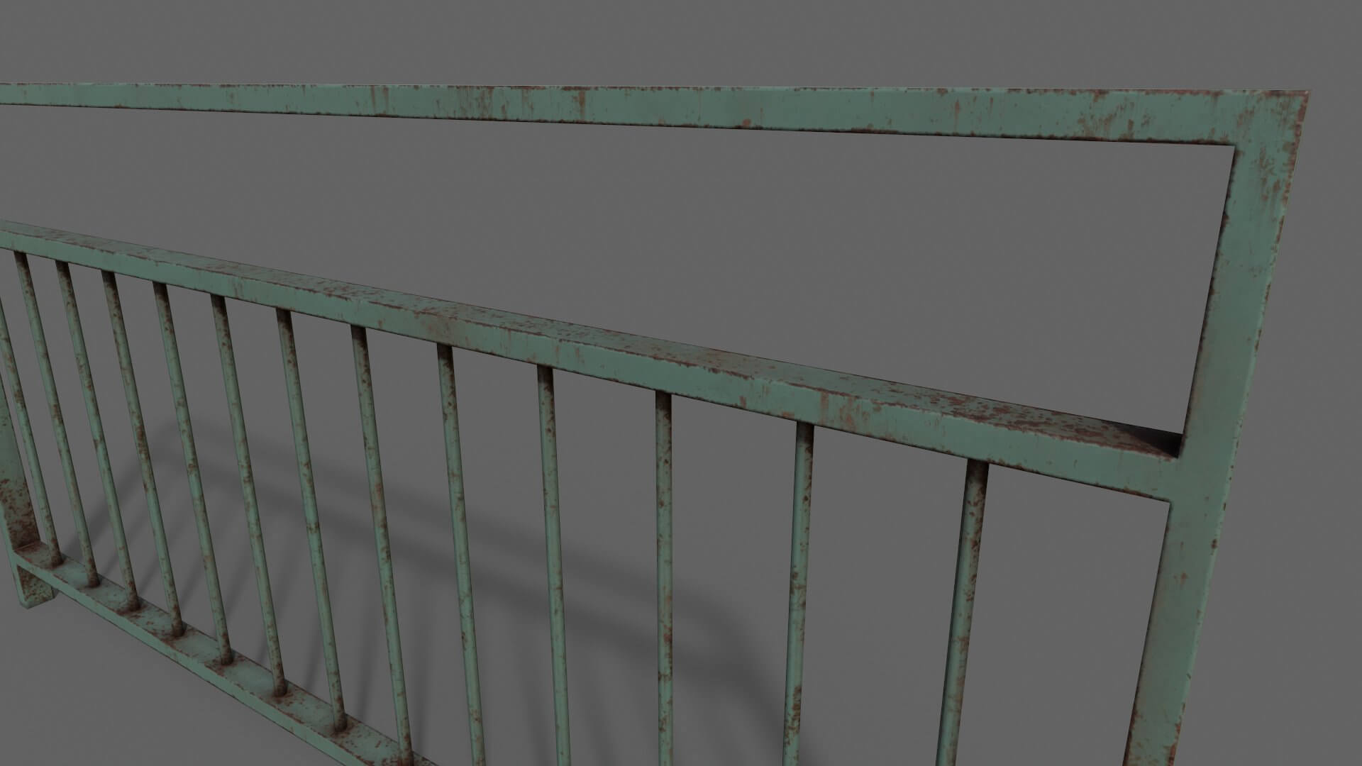 Pedestrian Guard Rail Green V3 - 3D Model by DaikLord