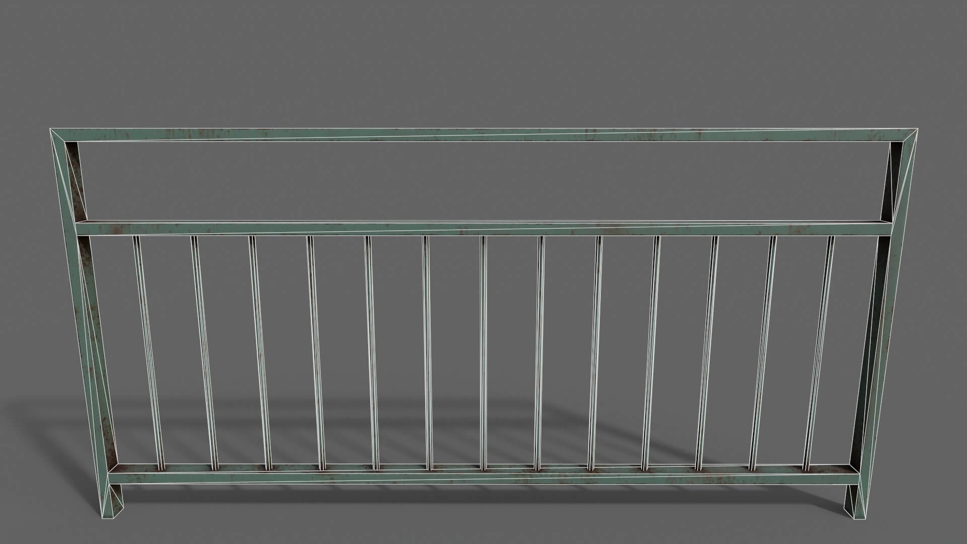Pedestrian Guard Rail Green V3 - 3D Model by DaikLord