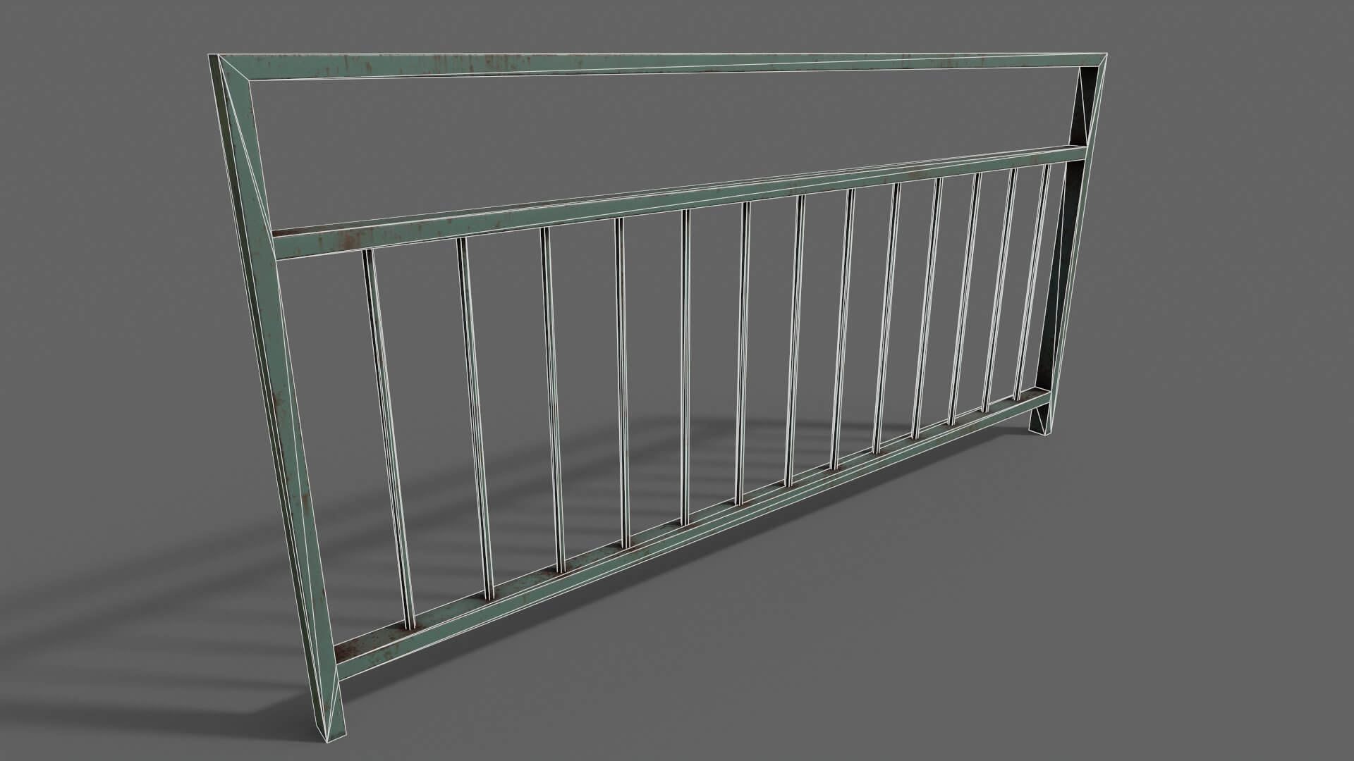 Pedestrian Guard Rail Green V3 - 3D Model by DaikLord