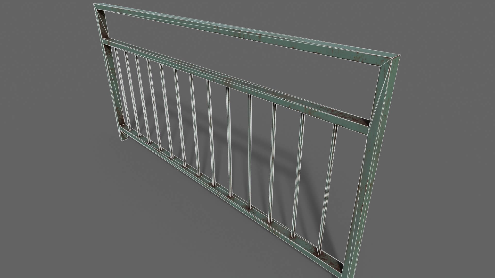 Pedestrian Guard Rail Green V3 - 3D Model by DaikLord
