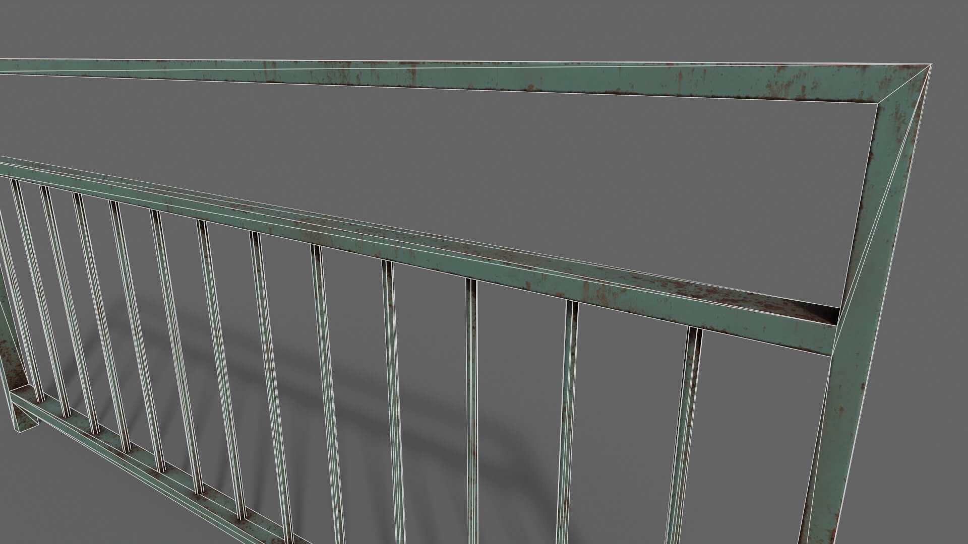 Pedestrian Guard Rail Green V3 - 3D Model by DaikLord