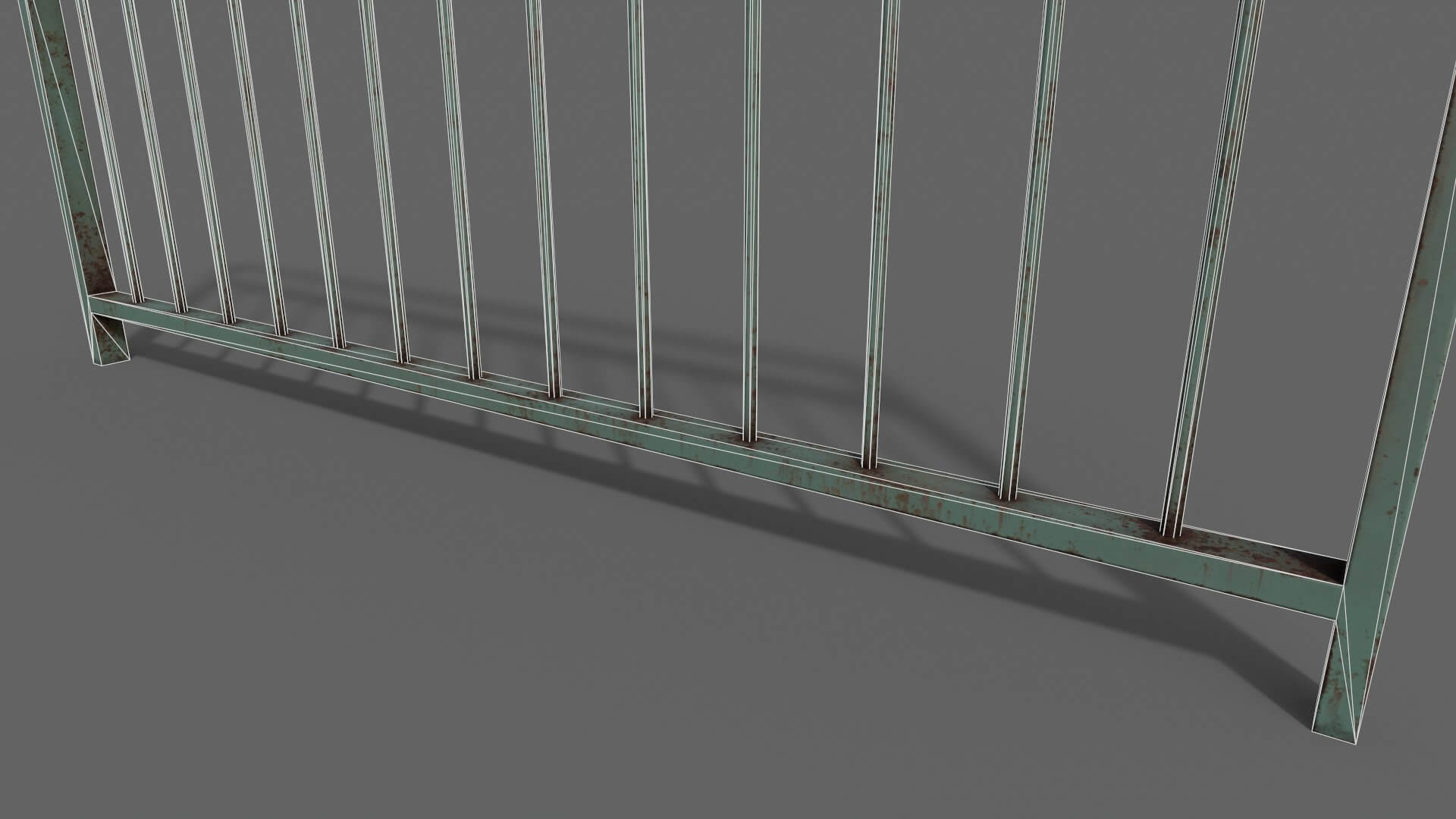 Pedestrian Guard Rail Green V3 - 3D Model by DaikLord