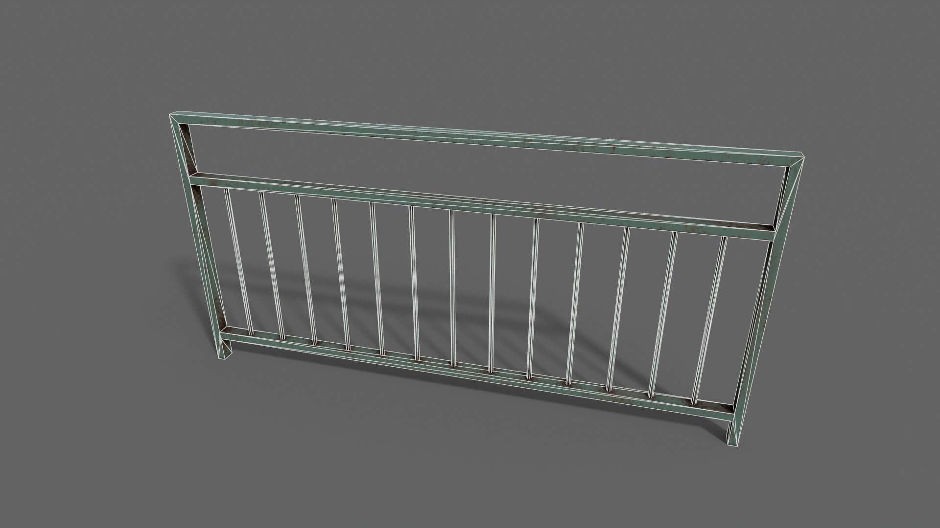 Pedestrian Guard Rail Green V3 - 3D Model by DaikLord