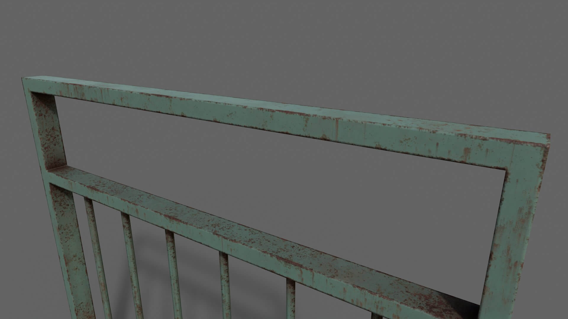Pedestrian Guard Rail Green V4 - 3D Model by DaikLord