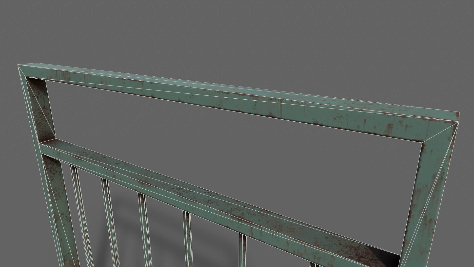 Pedestrian Guard Rail Green V4 - 3D Model by DaikLord