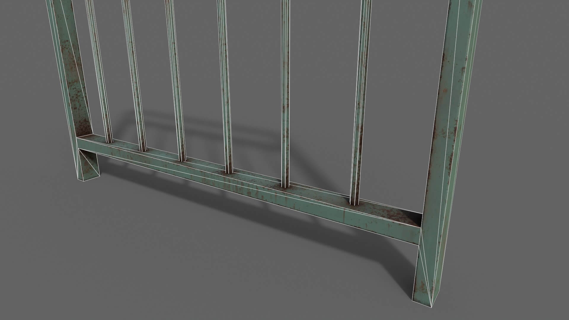 Pedestrian Guard Rail Green V4 - 3D Model by DaikLord