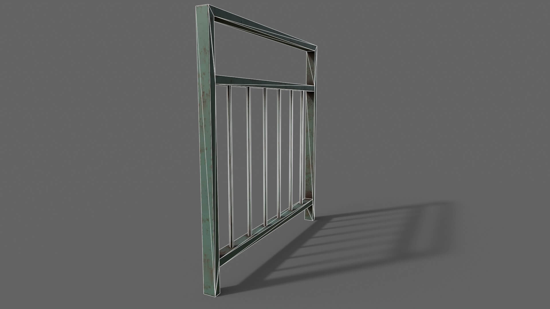 Pedestrian Guard Rail Green V4 - 3D Model by DaikLord