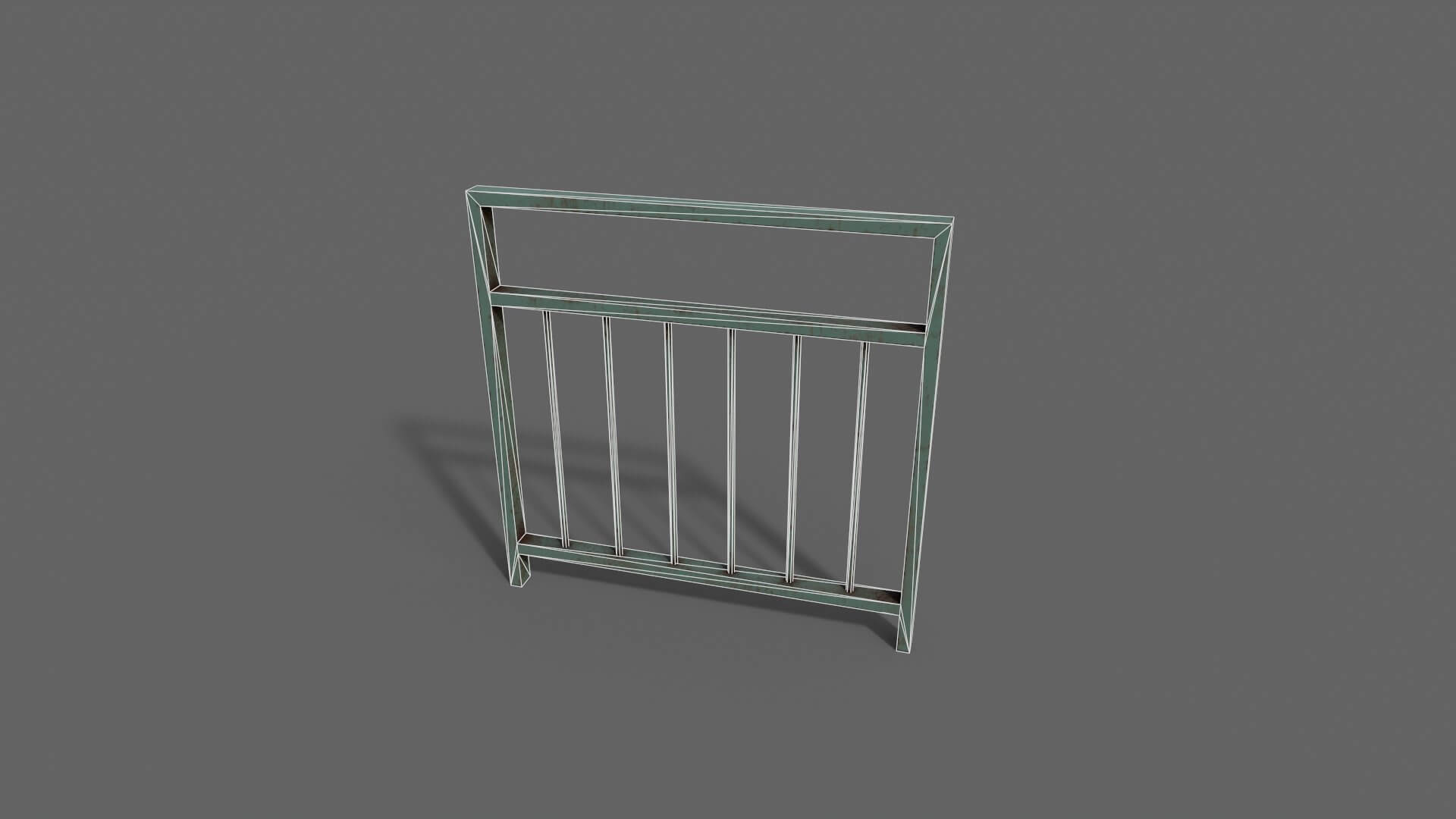 Pedestrian Guard Rail Green V4 - 3D Model by DaikLord