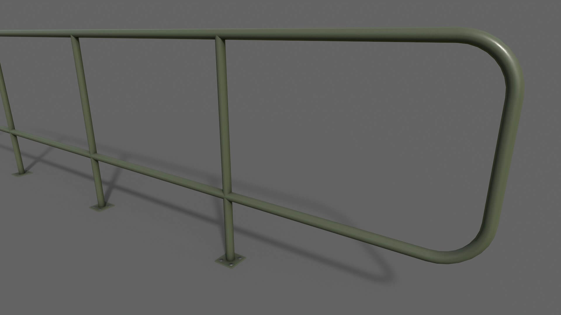 Pedestrian Guard Rail Green V5 - 3D Model by DaikLord