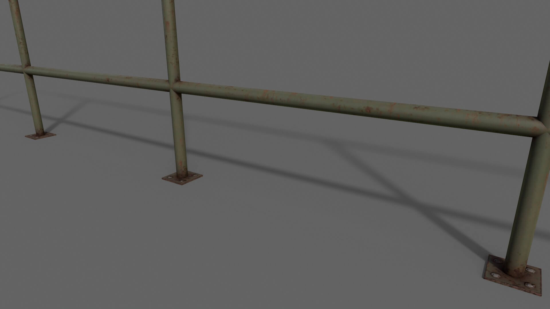 Pedestrian Guard Rail Green V5 - 3D Model by DaikLord
