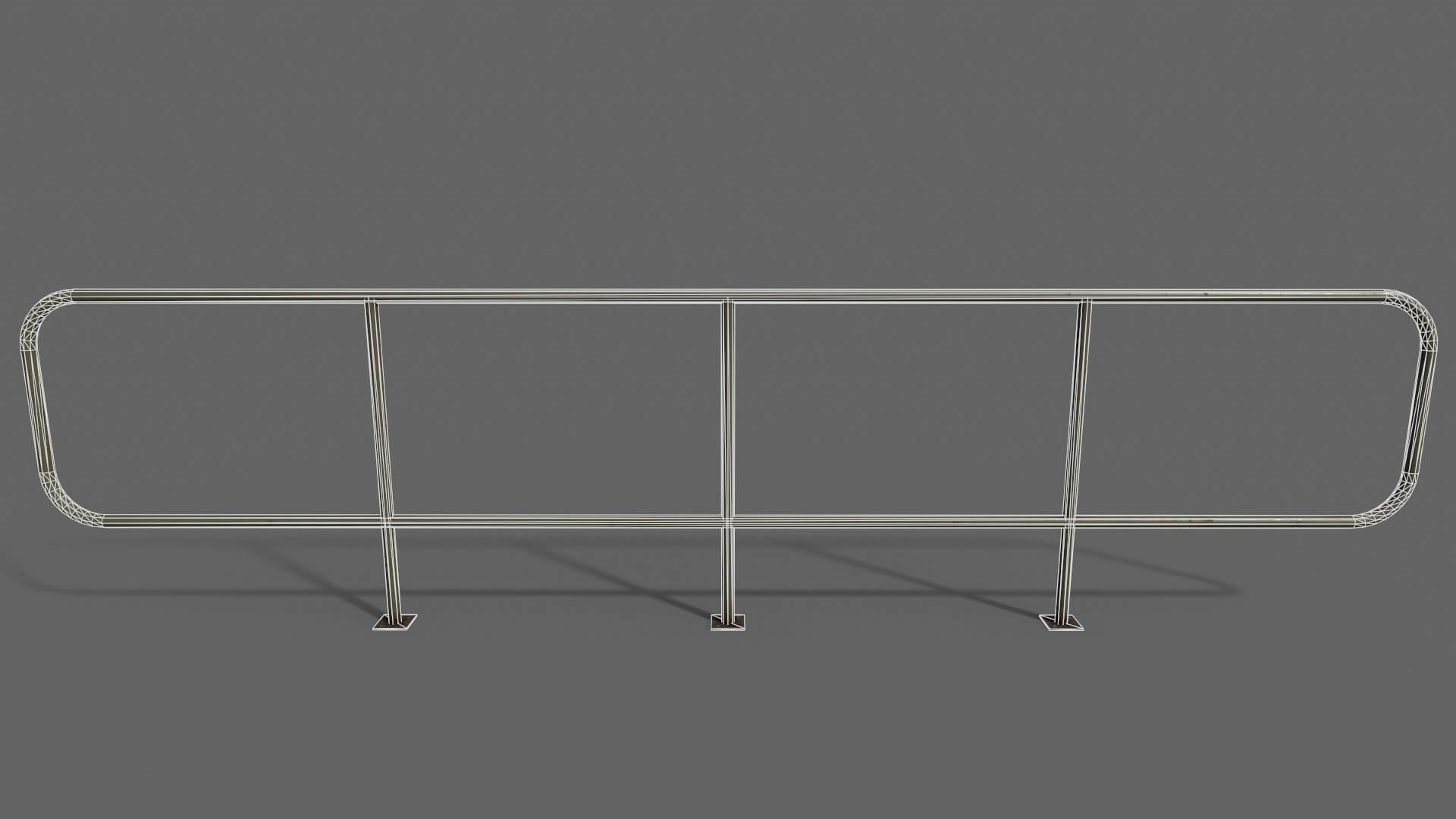 Pedestrian Guard Rail Green V5 - 3D Model by DaikLord